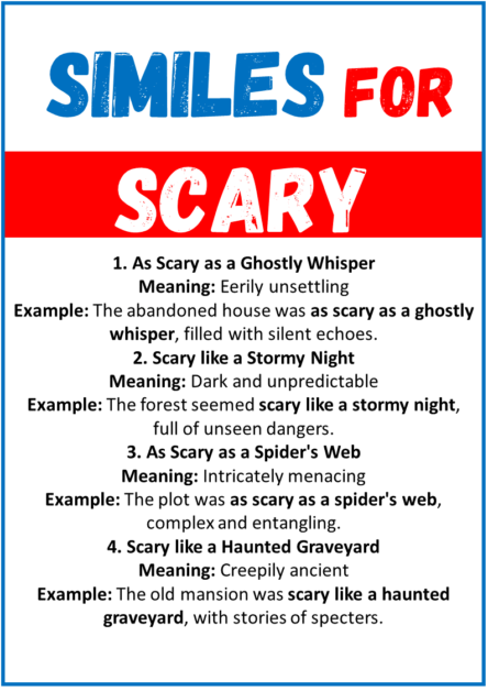 20 Best Similes for Scary (With Meanings & Examples) - EngDic