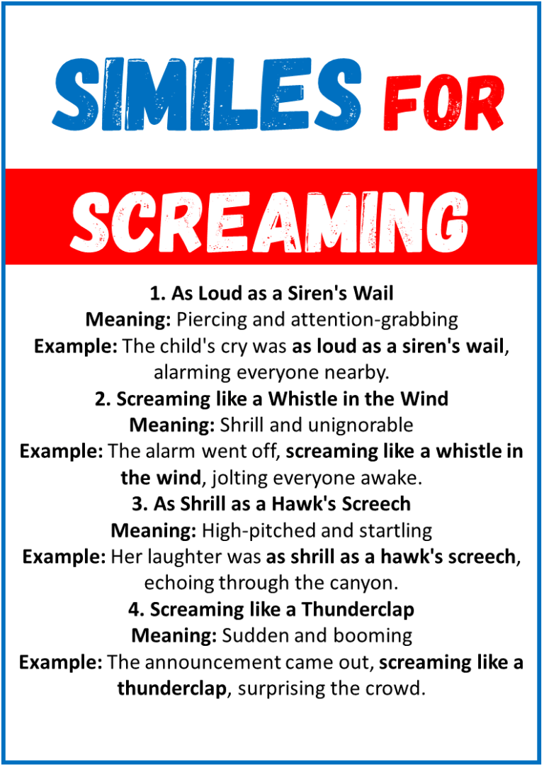20 Best Similes for Screaming (With Meanings & Examples) - EngDic