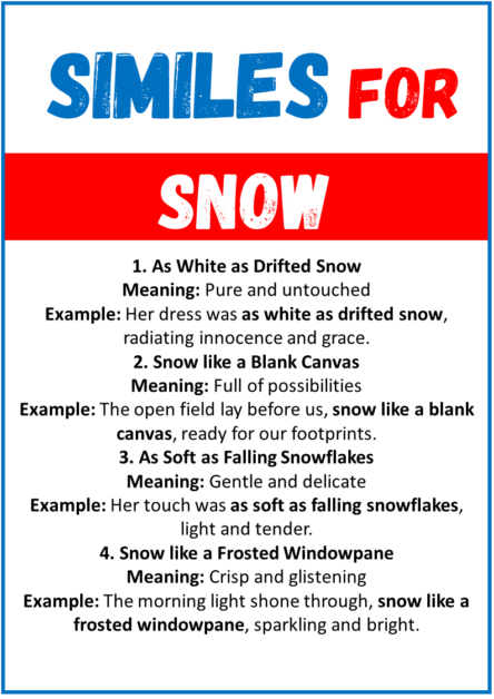 20 Best Similes for Snow (With Meanings & Examples) - EngDic