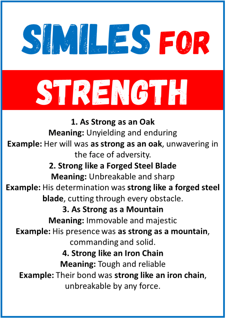 20 Best Similes for Strength (With Meanings & Examples) - EngDic