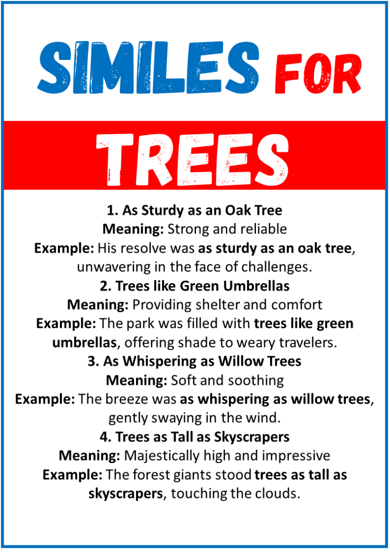 20 Best Similes for Trees (With Meanings & Examples) - EngDic