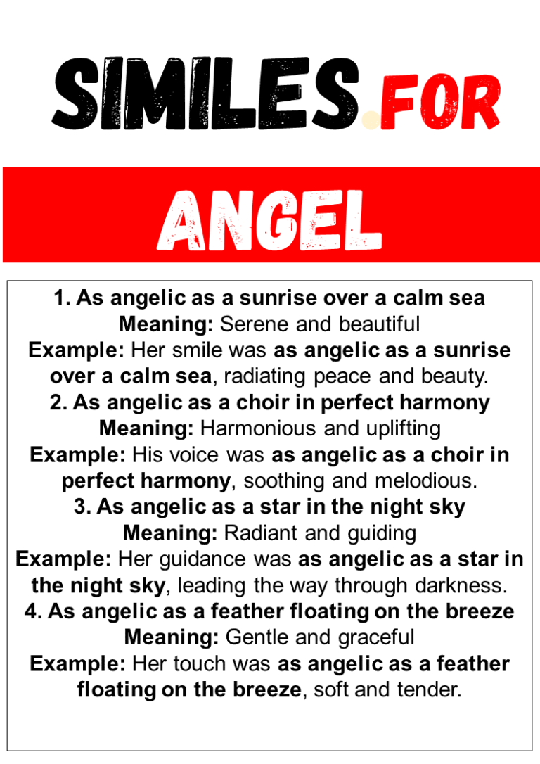 20 Best Similes for Angel (With Meanings & Examples) - EngDic