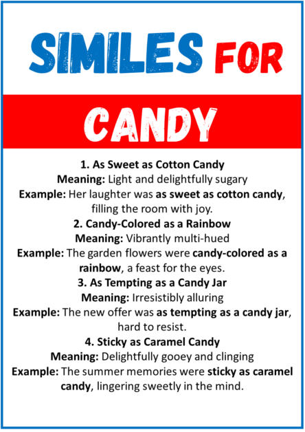 20 Best Similes for Candy (With Meanings & Examples) - EngDic