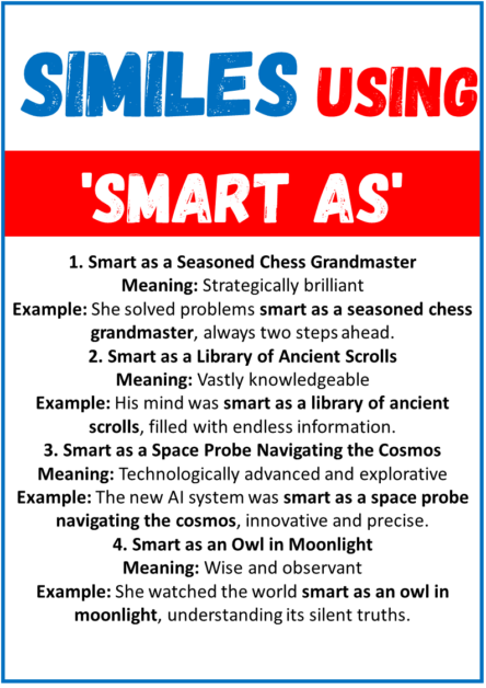 20 Creative Similes Using 'Smart as' - EngDic