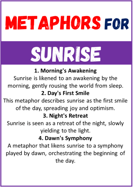 50 Metaphors For Sunrise with Meaning - EngDic