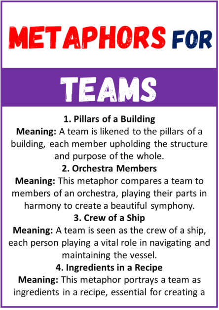 Top 50 Metaphors for Teams With Meaning - EngDic