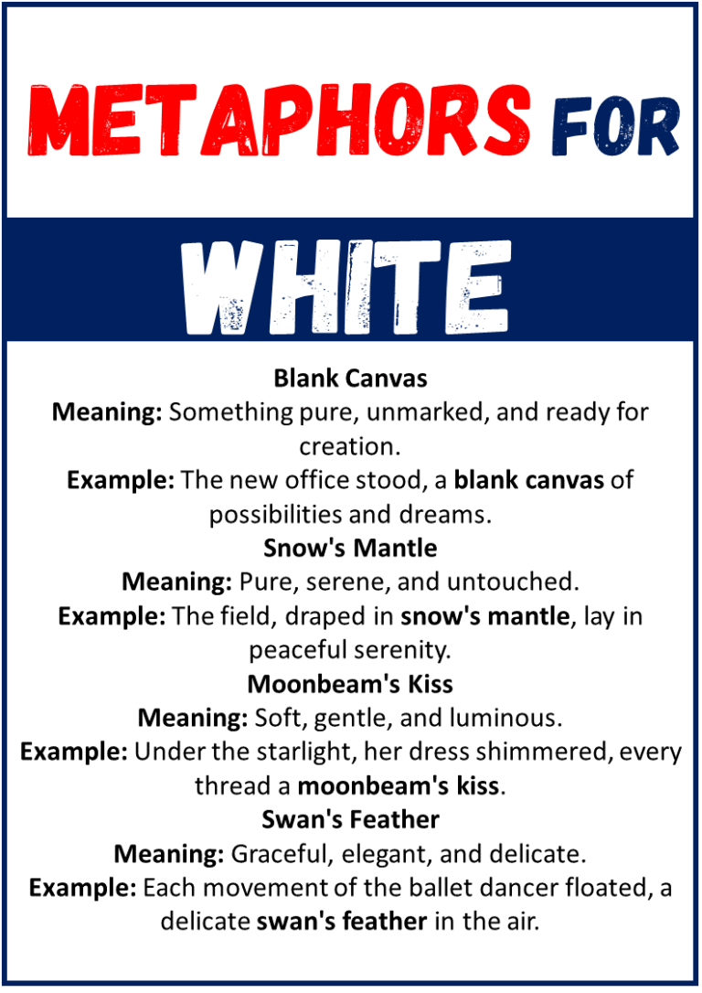 Metaphors for White (With Meanings & Examples) - EngDic