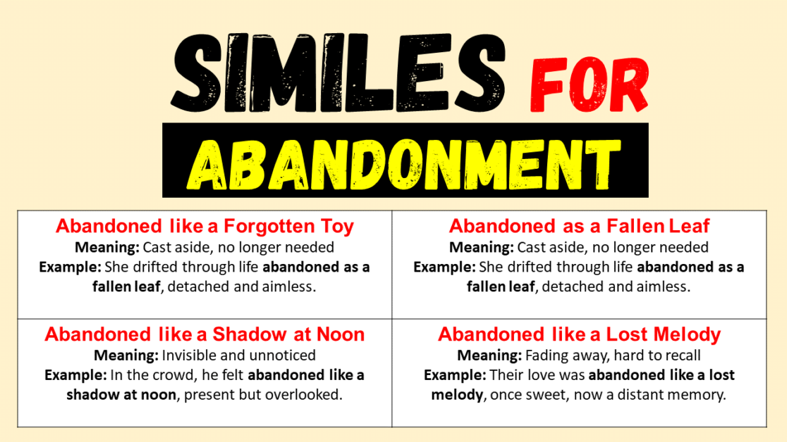 20 Best Similes for Abandonment (with Meanings and Examples) - EngDic