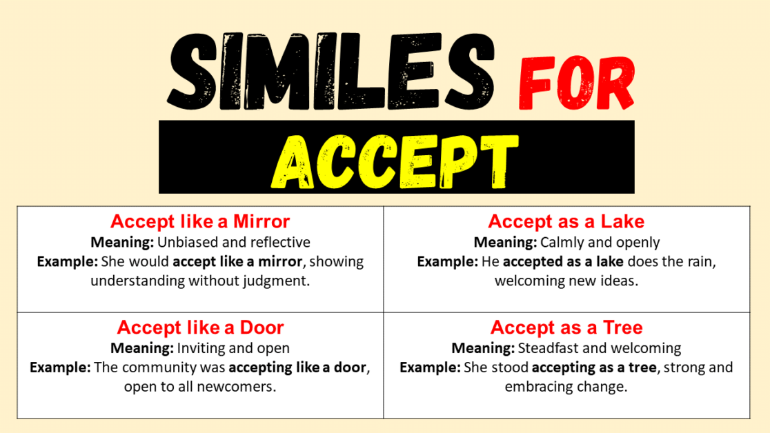 20 Best Similes for "Accept" (with Meanings and Examples) - EngDic