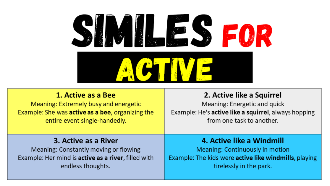 20 Best Similes for Active (with Meanings and Examples) - EngDic
