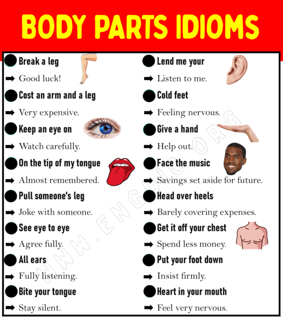 Learn Interesting Idioms with Body Parts! - EngDic