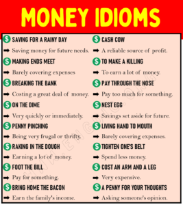 30 Common Money Idioms That You Should Know! - EngDic