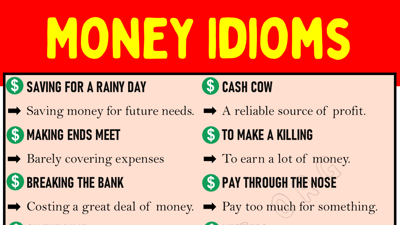 30 Common Money Idioms That You Should Know! - EngDic