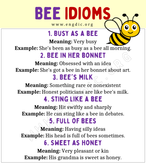 Bee Idioms (With Meaning and Examples) - EngDic