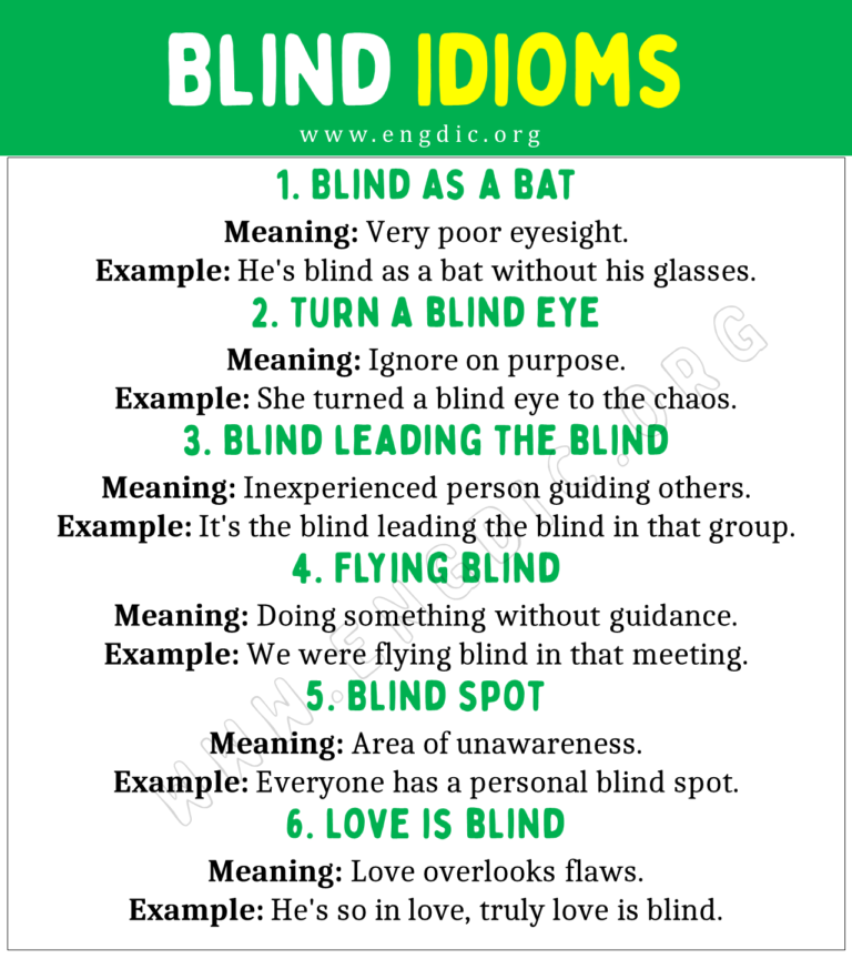 Blind Idioms (With Meaning and Examples) - EngDic