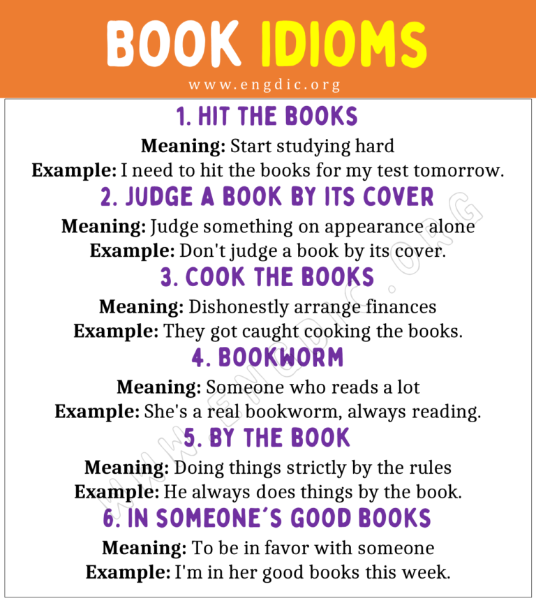 Book Idioms (With Meaning and Examples) - EngDic