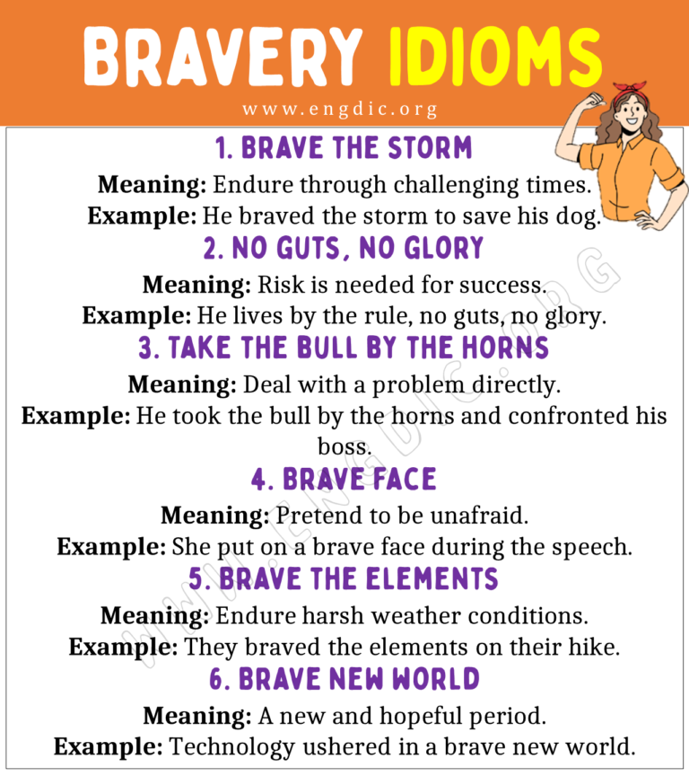 Bravery Idioms (With Meaning and Examples) - EngDic