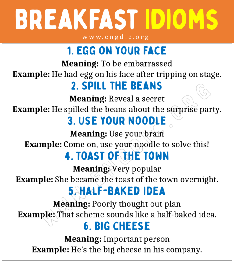 Breakfast Idioms (With Meaning and Examples) - EngDic