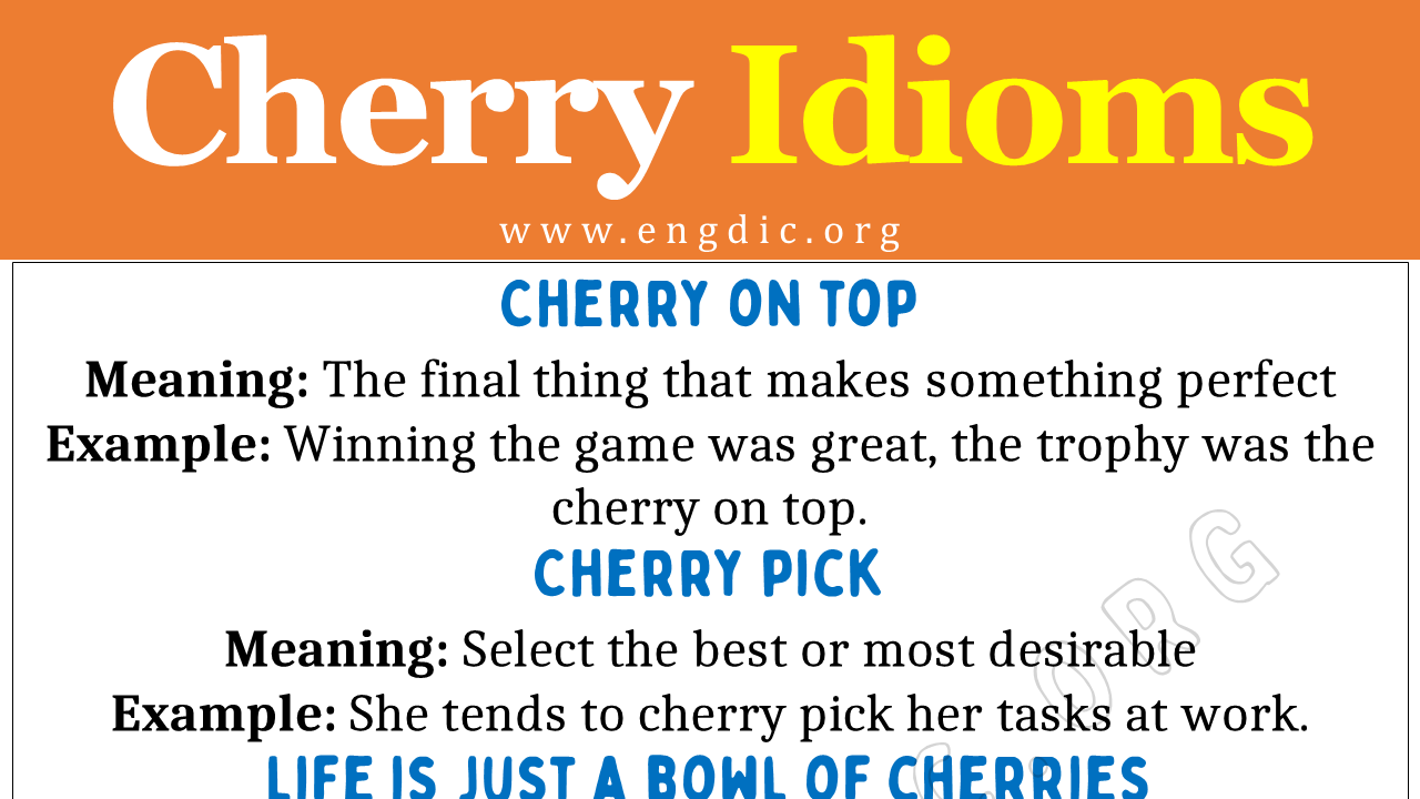 Cherry Idioms (With Meaning and Examples) - EngDic