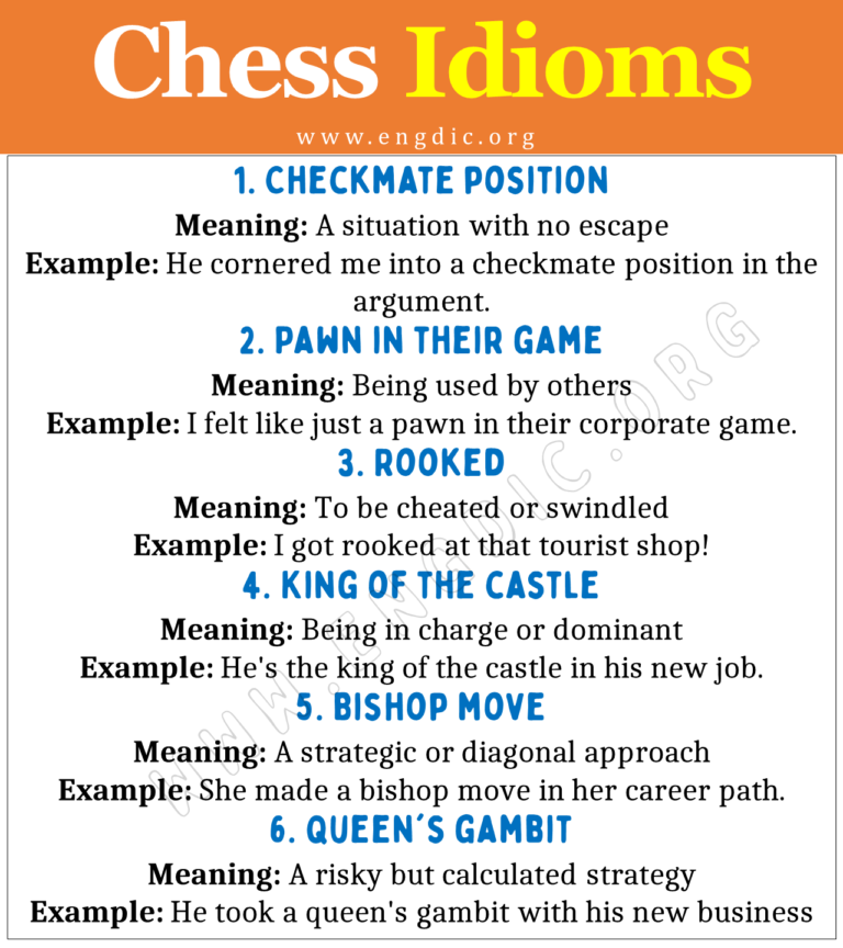 Chess Idioms (With Meaning and Examples) - EngDic