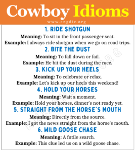 Idioms about Cowboy (With Meaning and Examples) - EngDic