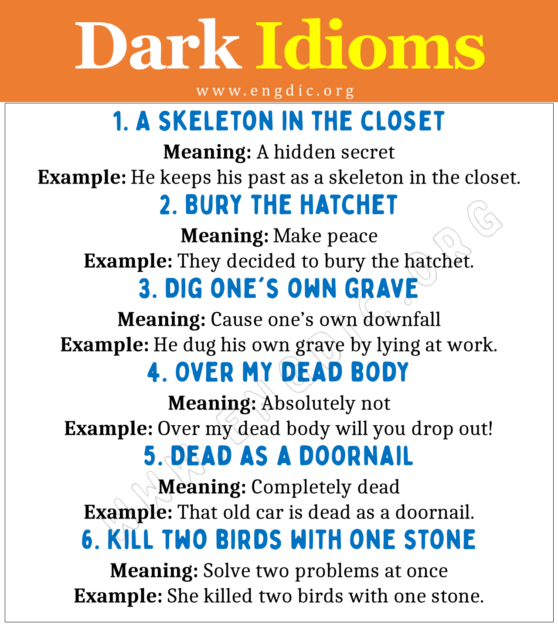 Dark Idioms (With Meaning and Examples) - EngDic