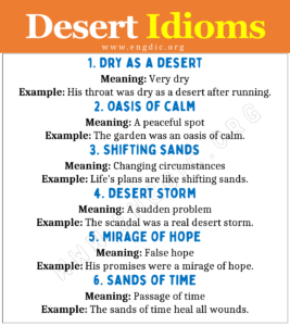 Desert Idioms (With Meaning and Examples) - EngDic