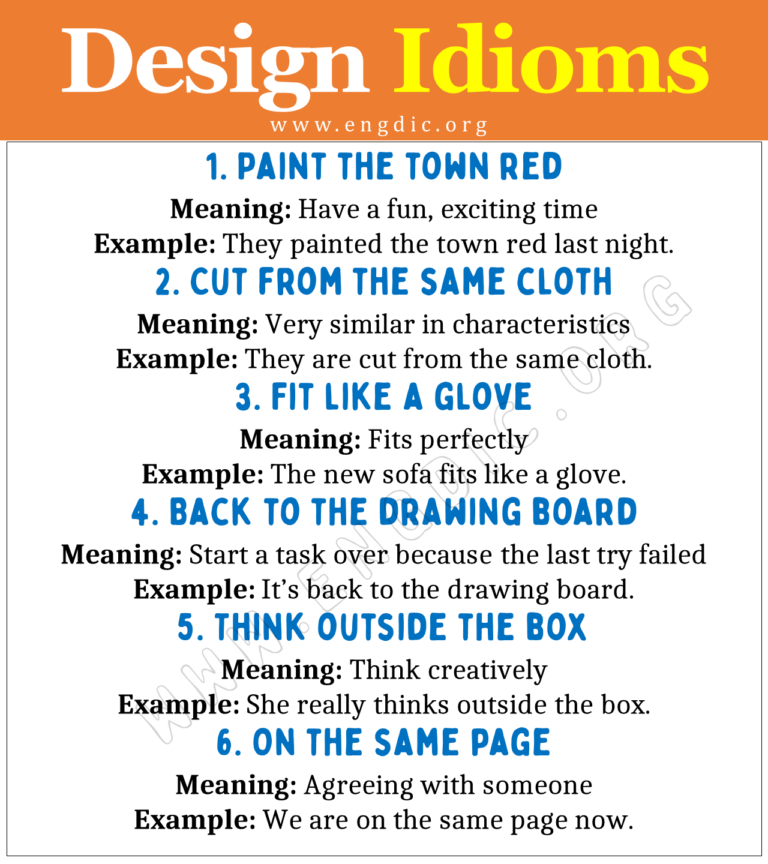 Idioms about Design (With Meaning and Examples) - EngDic