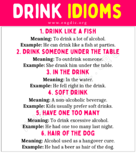 Drink Idioms (With Meaning and Examples) - EngDic