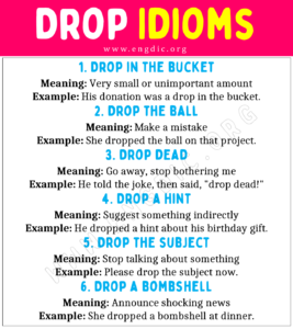 Drop Idioms (With Meaning and Examples) - EngDic