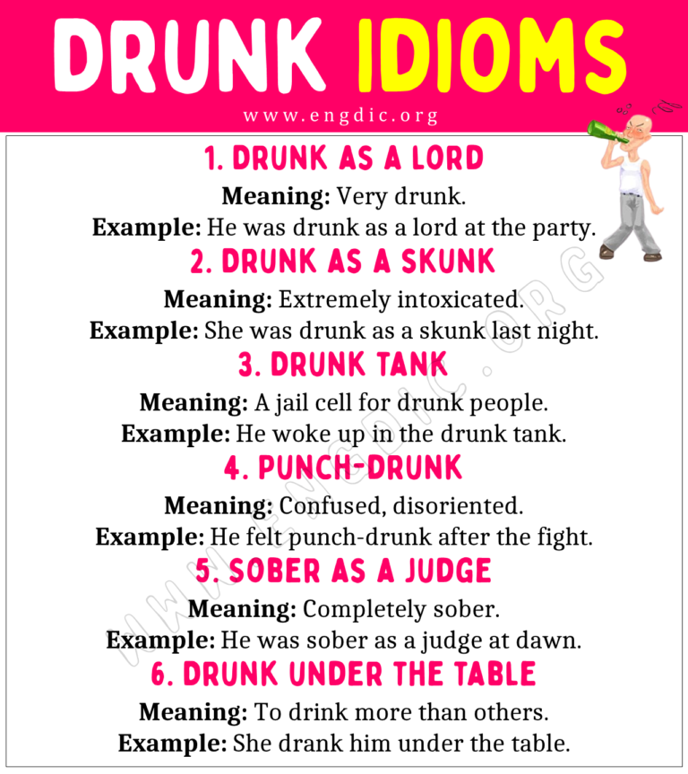 Drunk Idioms (With Meaning and Examples) - EngDic