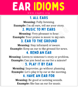 Ear Idioms (With Meaning and Examples) - EngDic