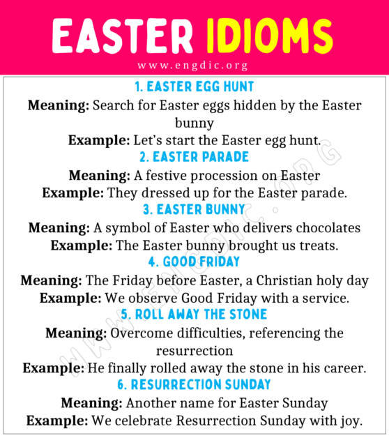 Easter Idioms (With Meaning and Examples) - EngDic