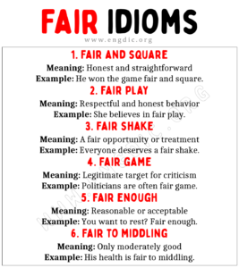 Fair Idioms (With Meaning and Examples) - EngDic