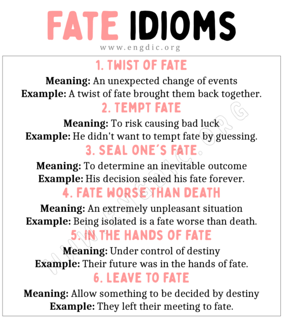 Fate Idioms (With Meaning and Examples) - EngDic