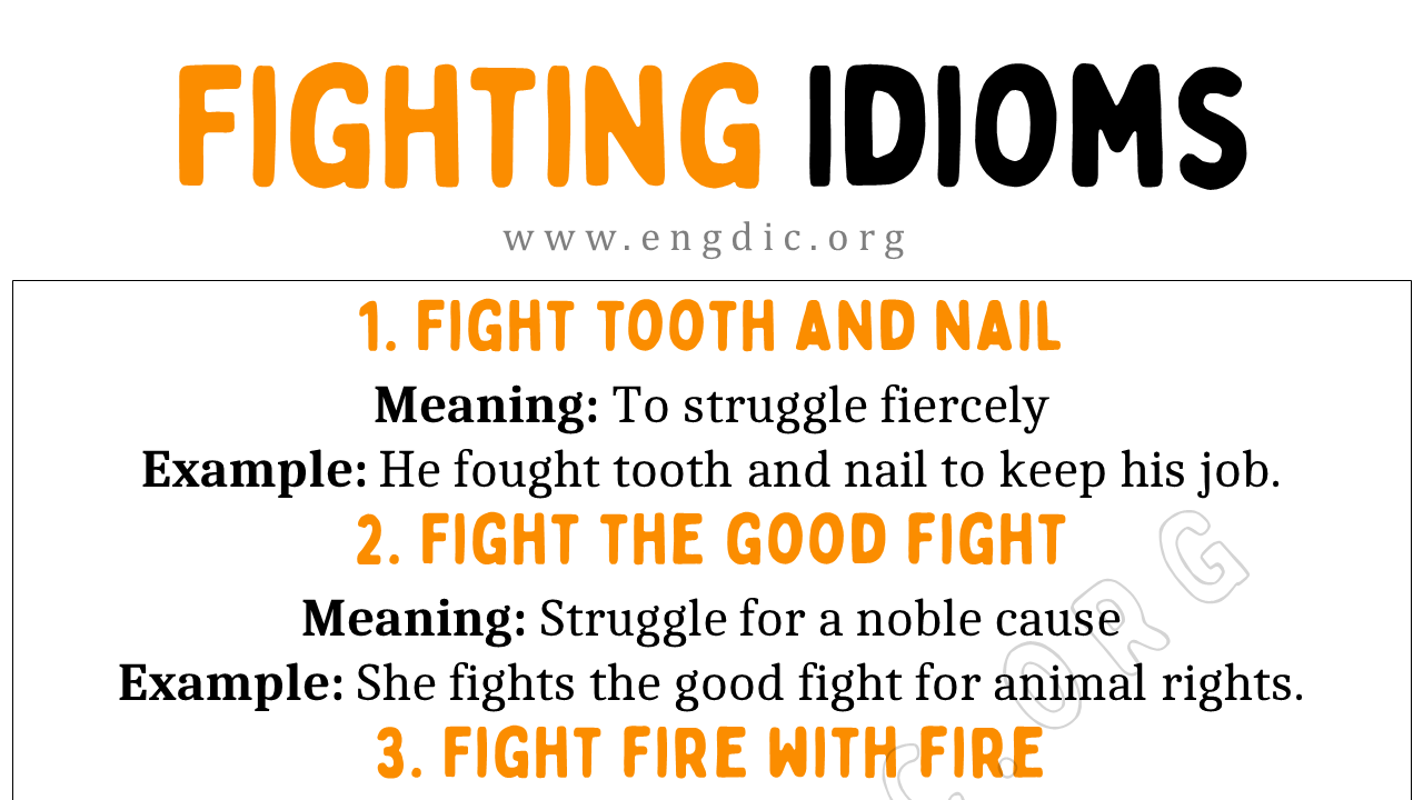 Fighting Idioms (With Meaning and Examples) - EngDic