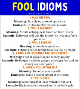 Fool Idioms (With Meaning and Examples) - EngDic