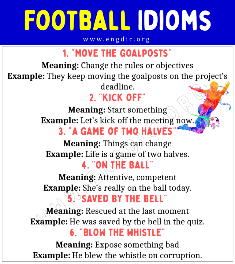 Football Idioms (With Meaning and Examples) - EngDic