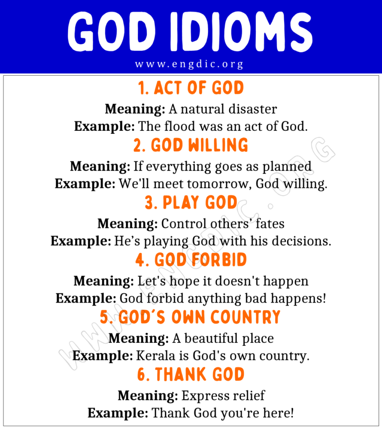 God Idioms (With Meaning and Examples) - EngDic