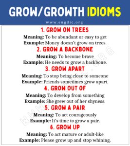 Grow Idioms (Idioms About Growth, Meaning & Examples) - EngDic