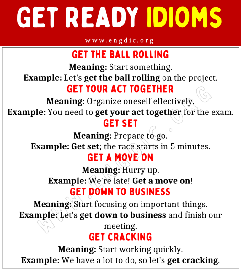 Get Ready Idioms (With Meaning and Examples) - EngDic