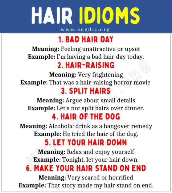 Hair Idioms (With Meaning and Examples) - EngDic