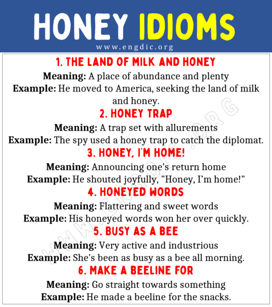 Honey Idioms (With Meaning and Examples) - EngDic