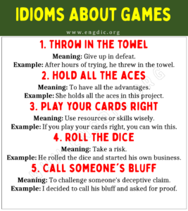 Gaming Idioms (With Meaning and Examples) - EngDic