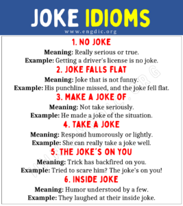 Joke Idioms (With Meaning and Examples) - EngDic