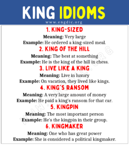King Idioms (With Meaning and Examples) - EngDic