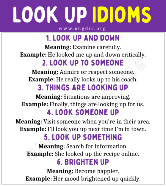 Look Up Idioms (With Meaning and Examples) - EngDic