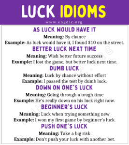 Luck Idioms (With Meaning and Examples) - EngDic
