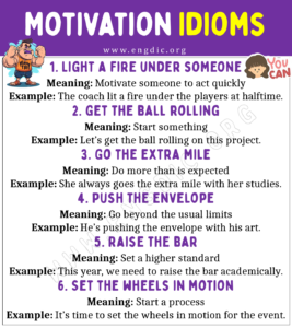 Motivation Idioms (With Meaning and Examples) - EngDic