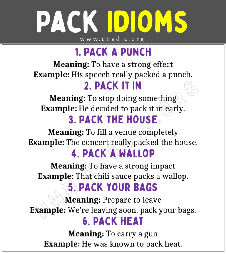Pack Idioms (With Meaning and Examples) - EngDic